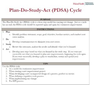 PDSA Cycles for Continuous Improvement - MITE MMC Institute for ...